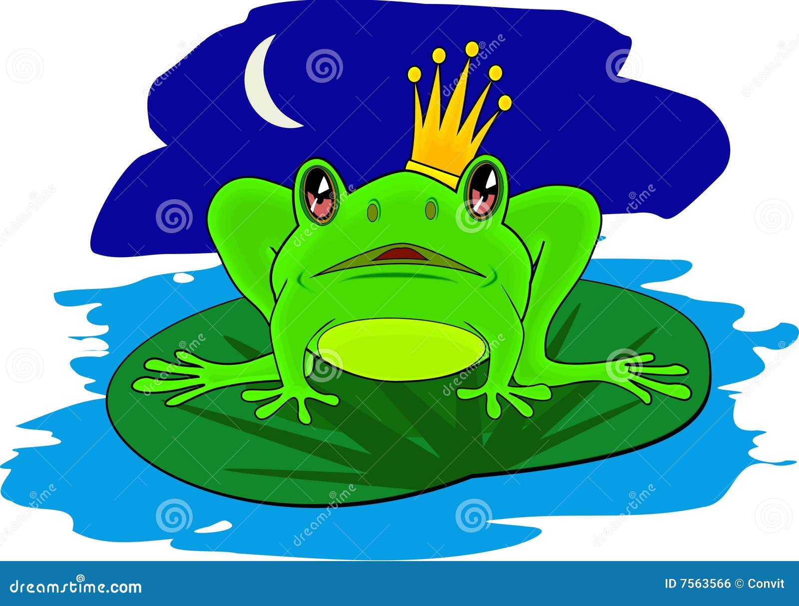 Frog Prince stock vector. Illustration of fairytale, water - 7563566