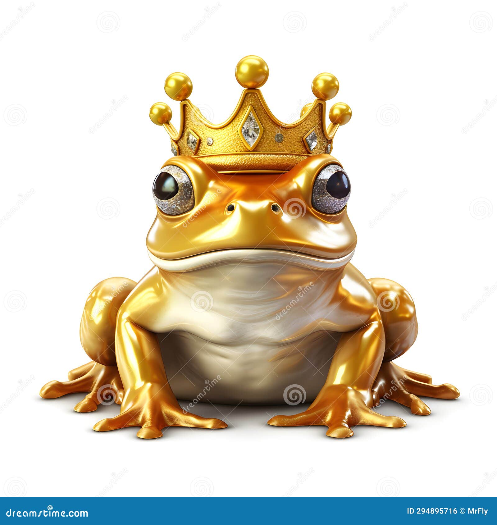 Frog prince with crown stock illustration. Illustration of drawn ...