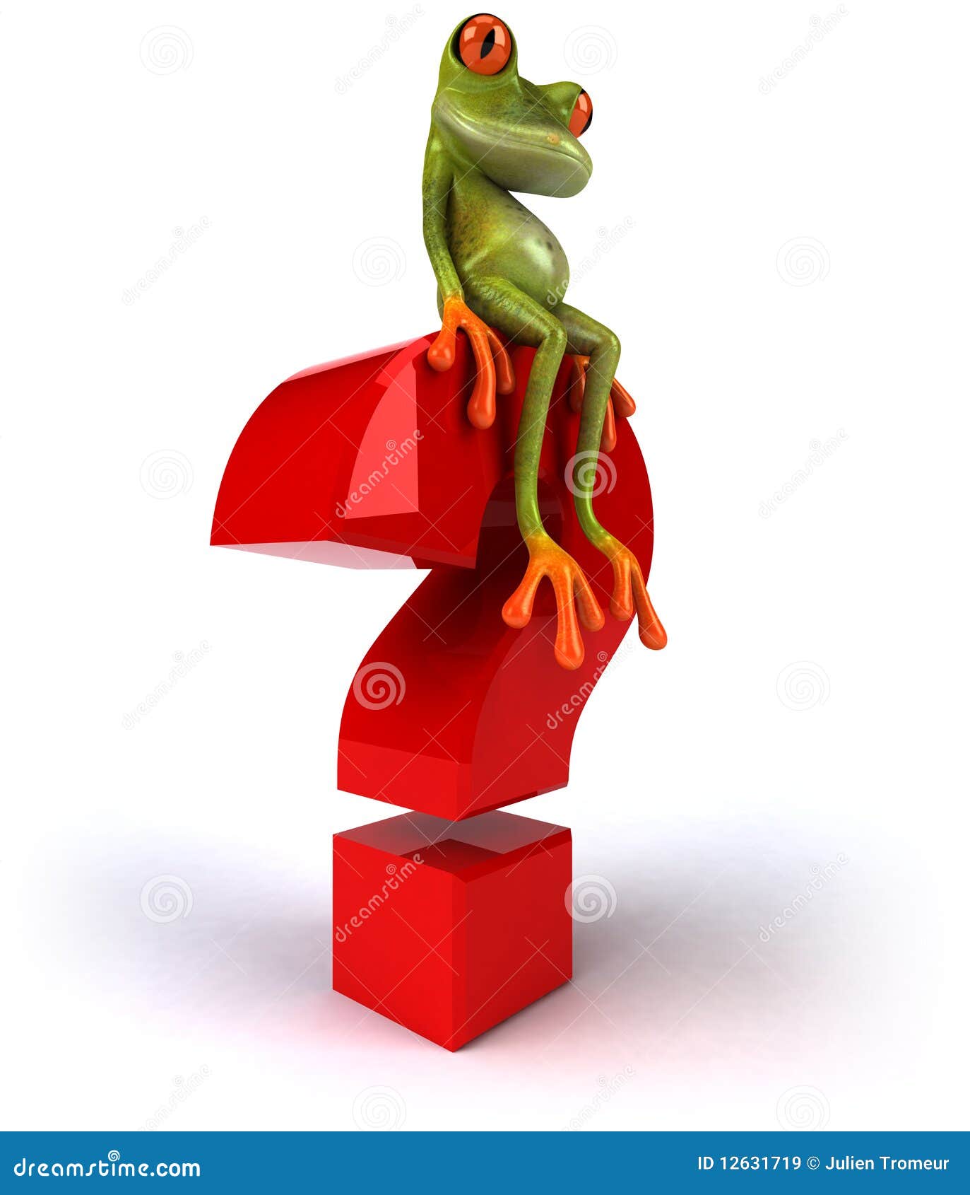 Frog With A Question Mark Stock Illustration | CartoonDealer.com #41548627
