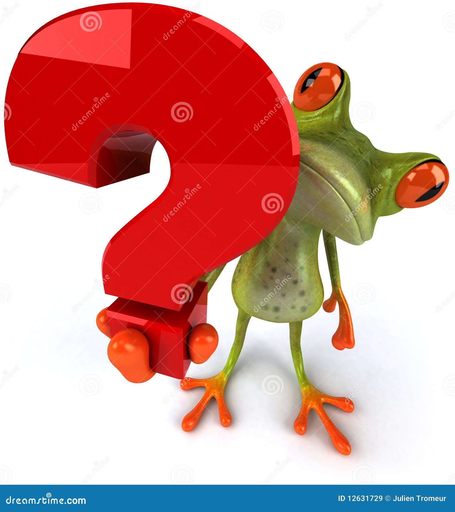 Frog with a question mark stock illustration. Illustration of tropical ...