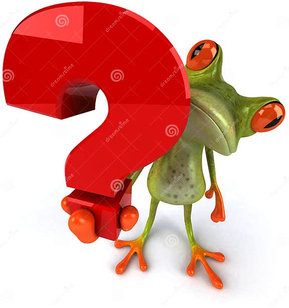 Frog with a question mark stock illustration. Illustration of tropical ...