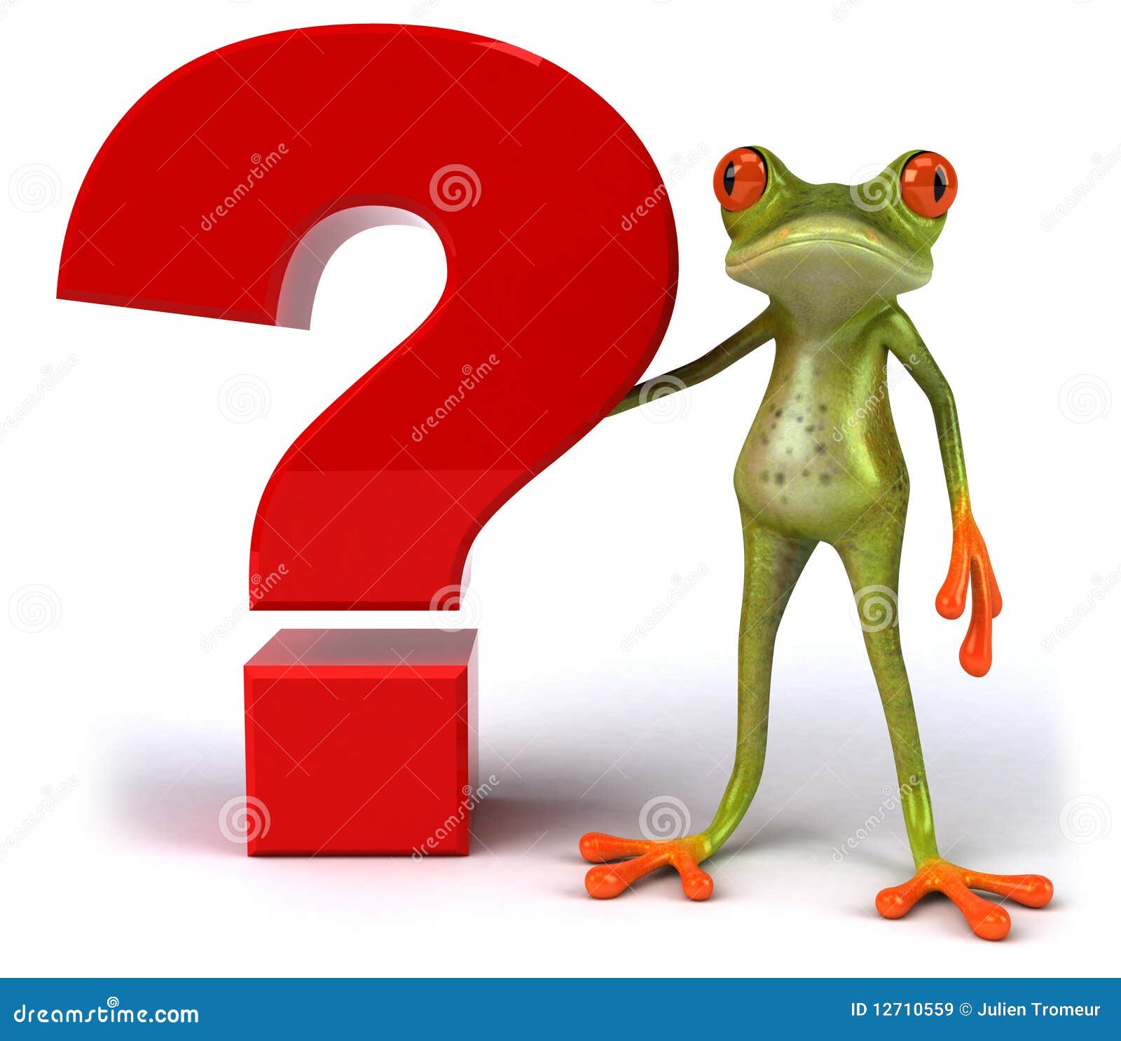 Frog with a question mark stock illustration. Illustration of sticky ...