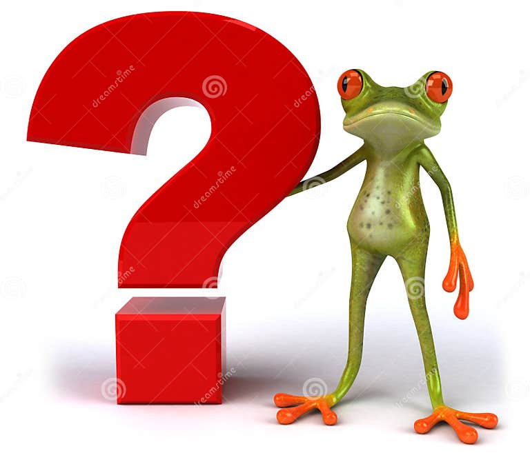 Frog with a question mark stock illustration. Illustration of sticky ...