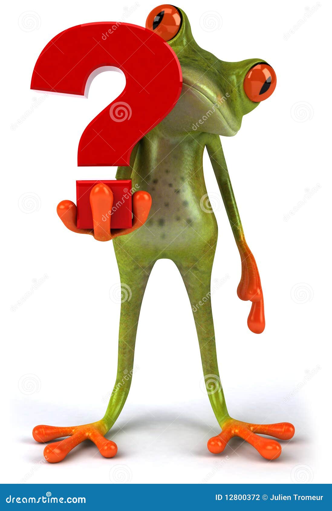 Frog with a question mark stock illustration. Illustration of aqua ...