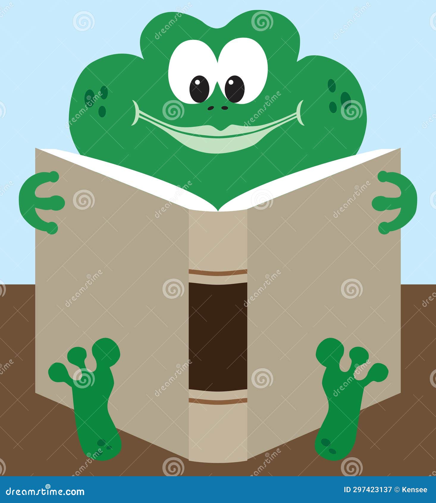 Frog Reading Book stock illustration. Illustration of lair - 297423137