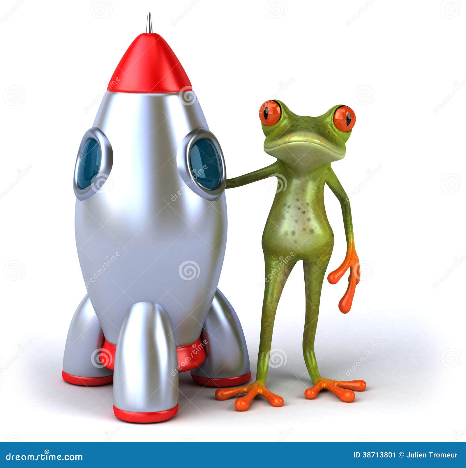 Frog and rocket stock illustration. Illustration of design - 38713801