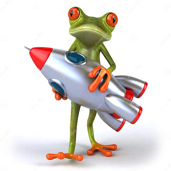 Frog and rocket stock illustration. Illustration of speed - 38713817