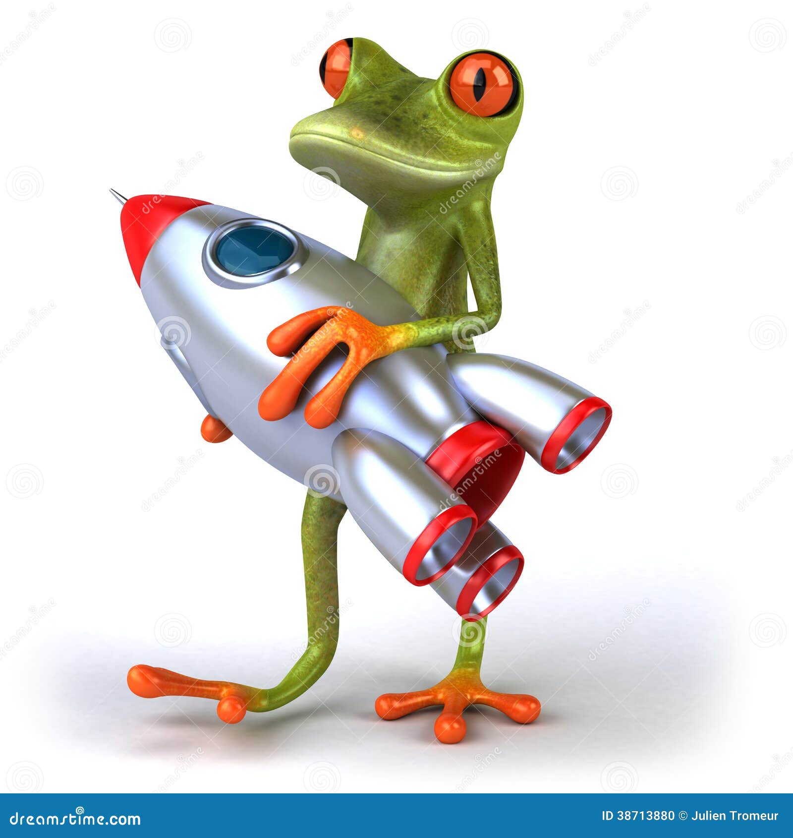 Frog and rocket stock illustration. Illustration of green - 38713880