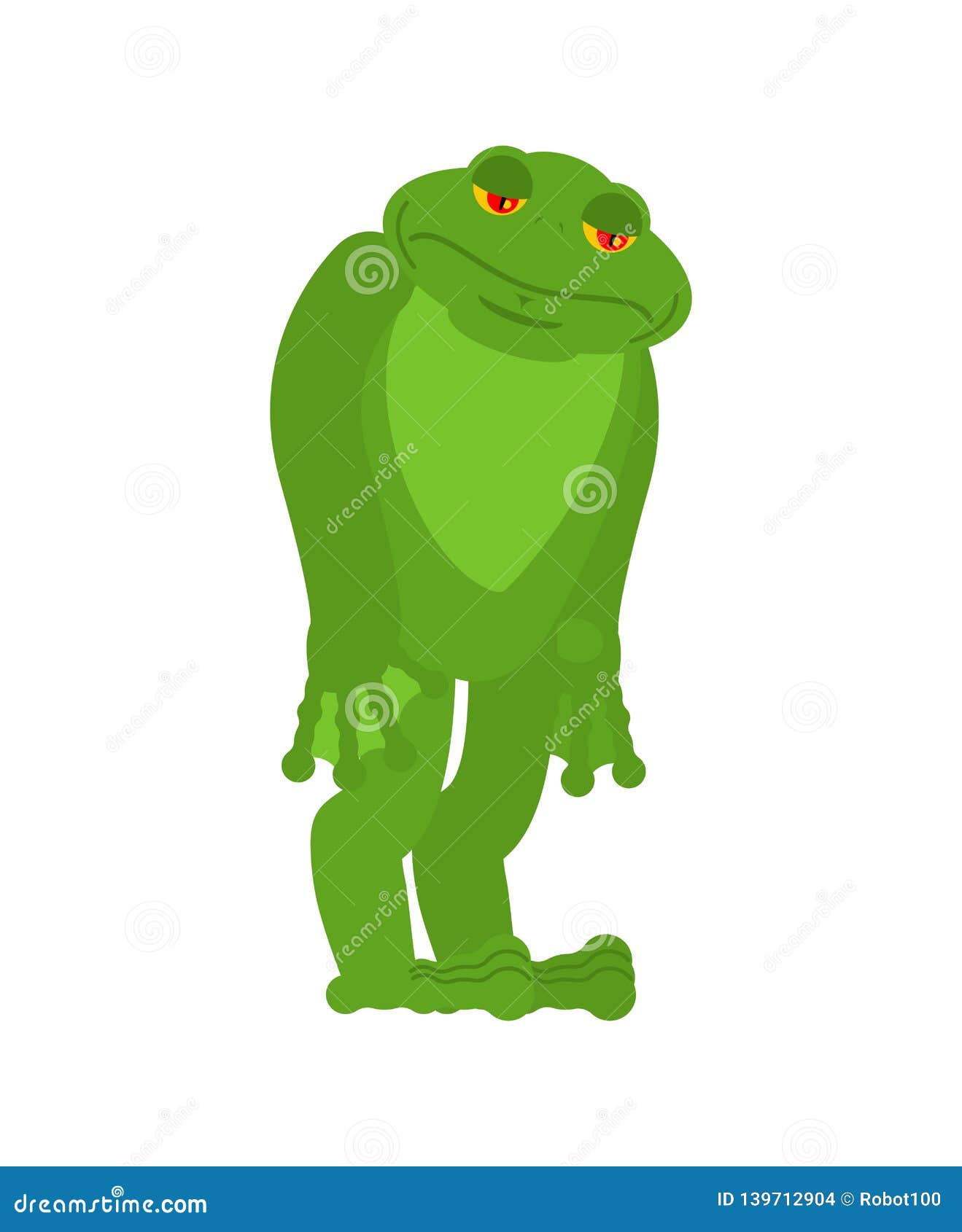 Frog Sad. Toad Sorrowful Emotions. Anuran Dull Stock Vector ...