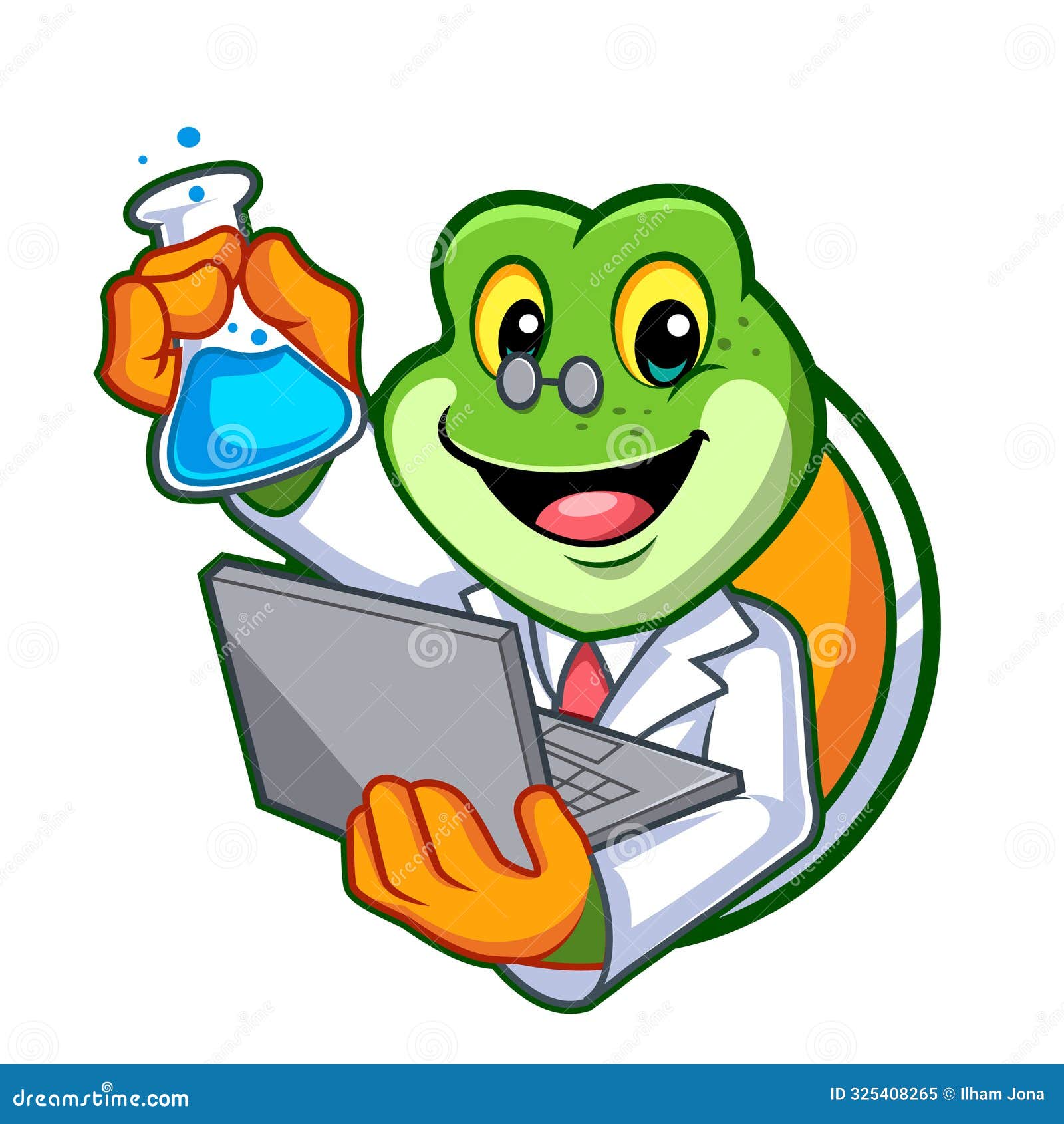 Frog Scientific Mascot Logo Vector Illustration Stock Illustration ...