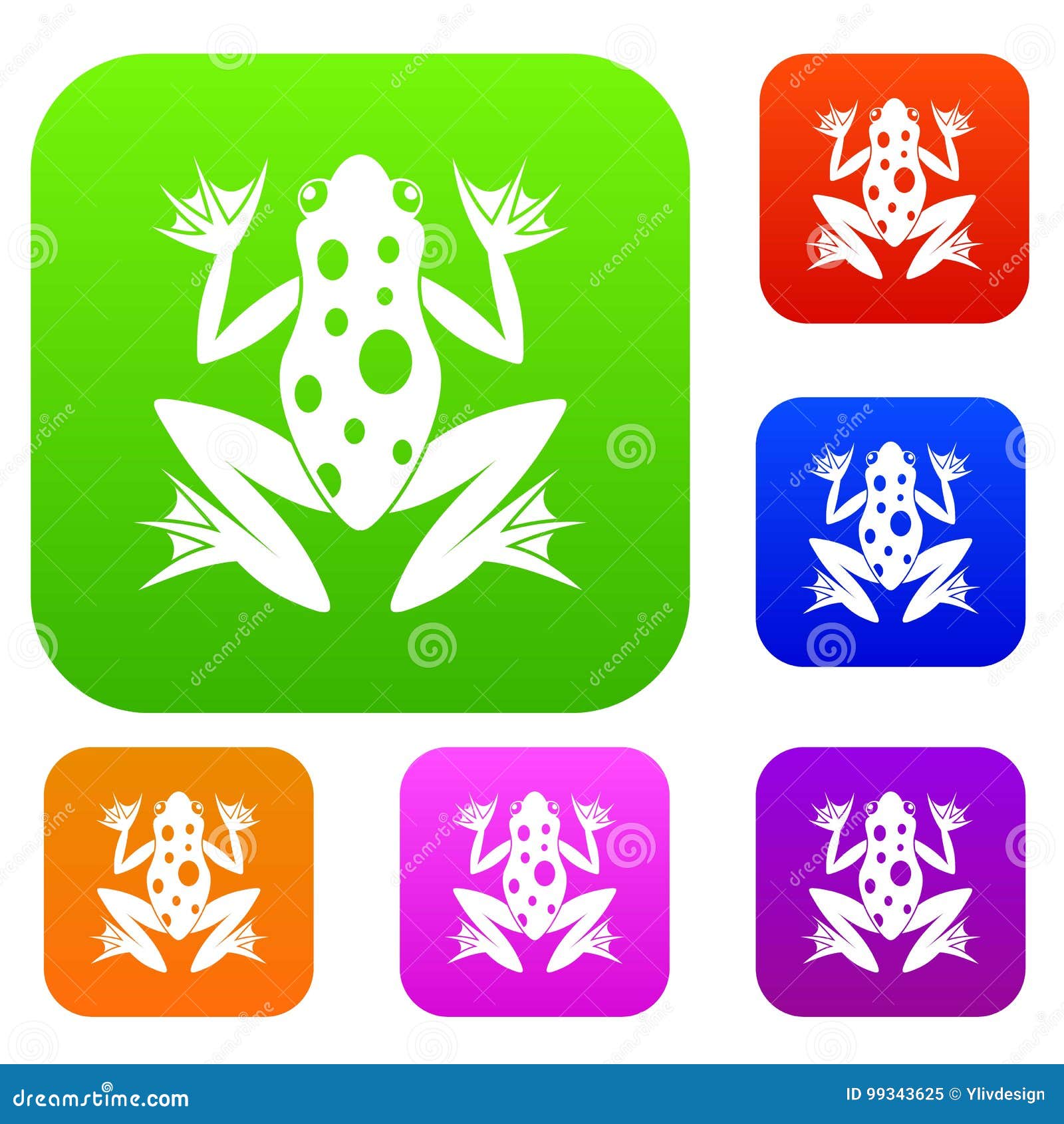 Frog set collection stock vector. Illustration of wildlife - 99343625