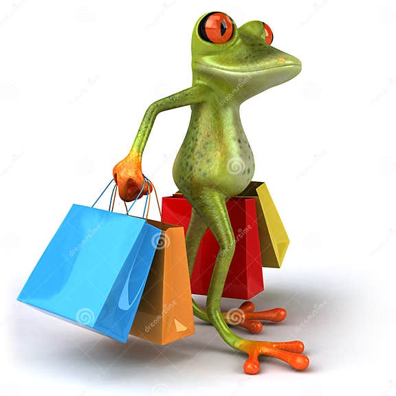 Frog shopping stock illustration. Illustration of sticky - 8941252