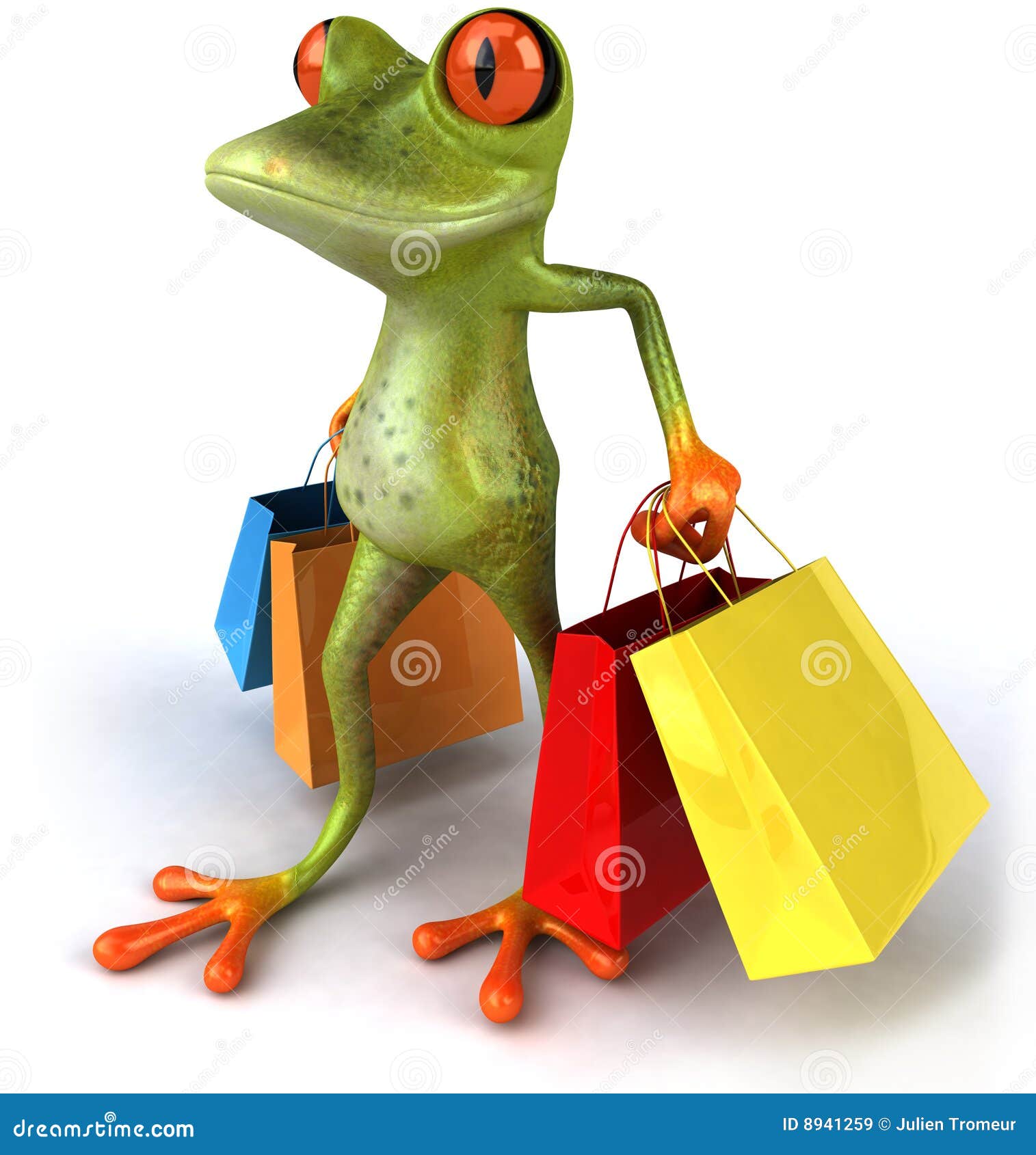 Frog shopping stock illustration. Illustration of slimy - 8941259