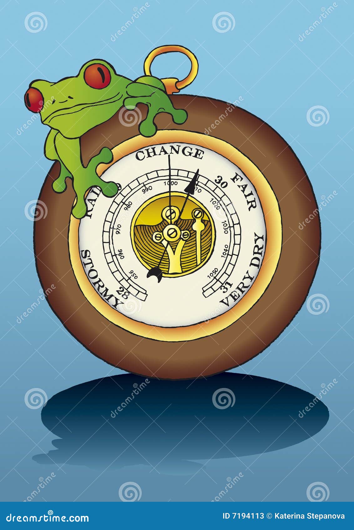 Mercury Barometer Vector Illustration. Labeled Atmospheric Pressure ...