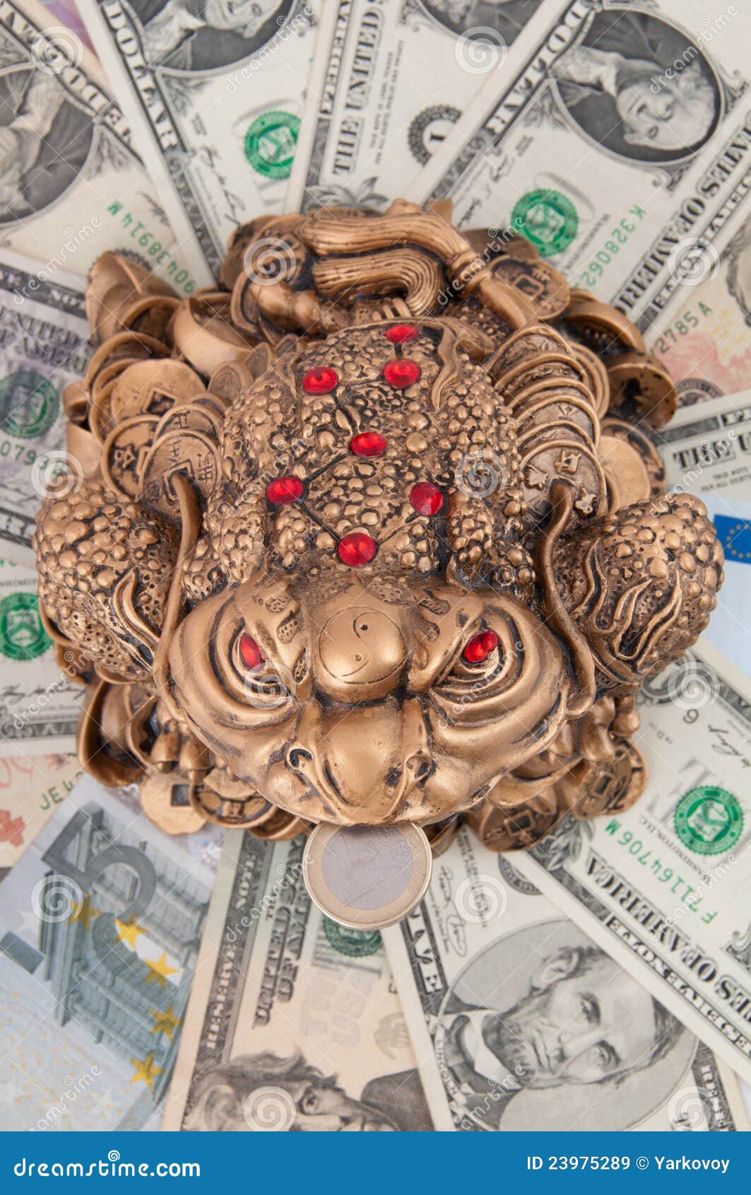 The Frog is Sitting on the Money. Stock Image - Image of money, curio ...