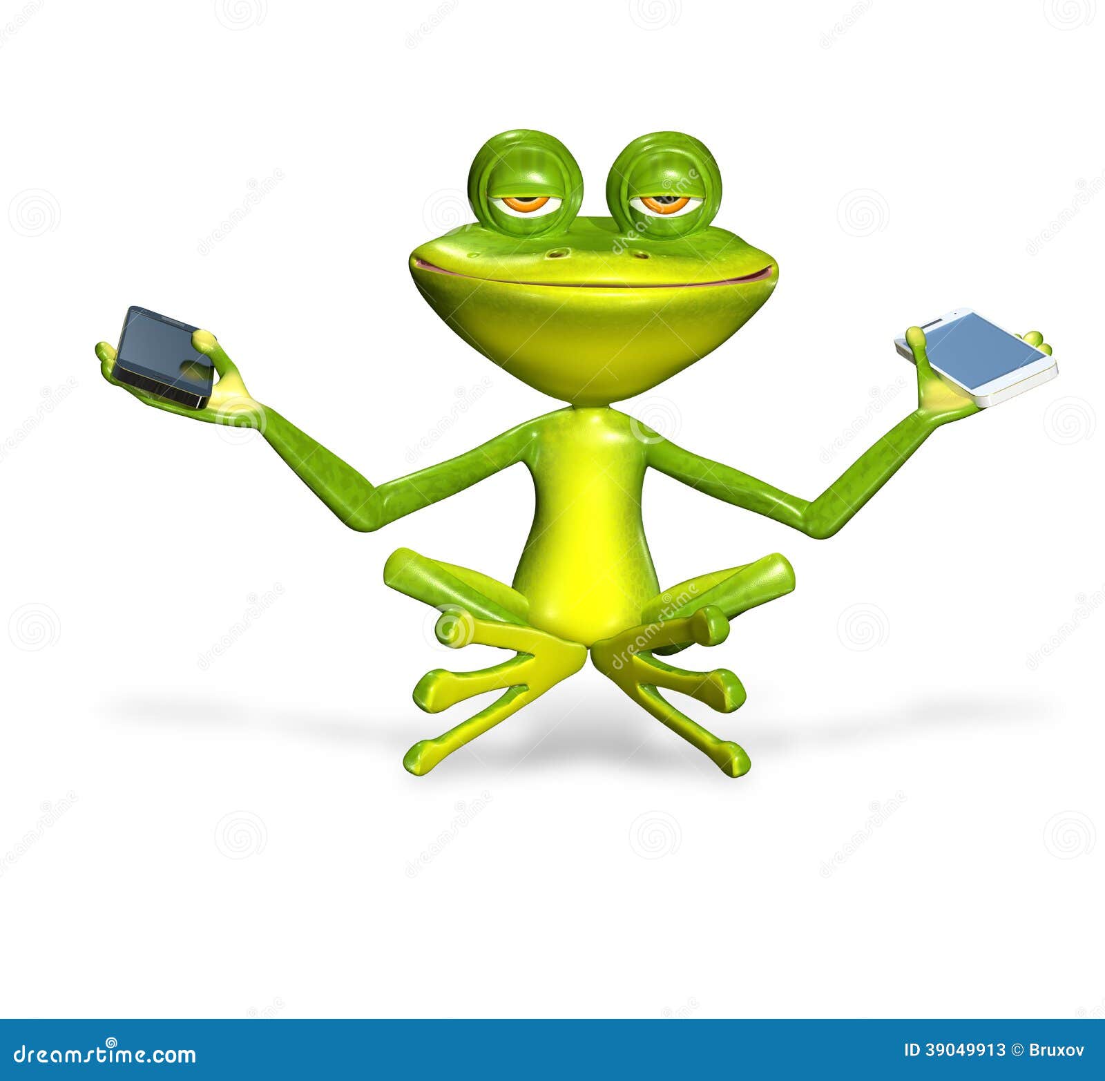 Frog with a smartphone stock illustration. Illustration of dimension ...