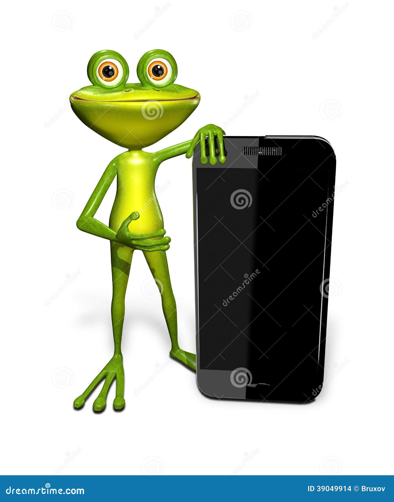 Frog with a smartphone stock illustration. Illustration of communicate ...