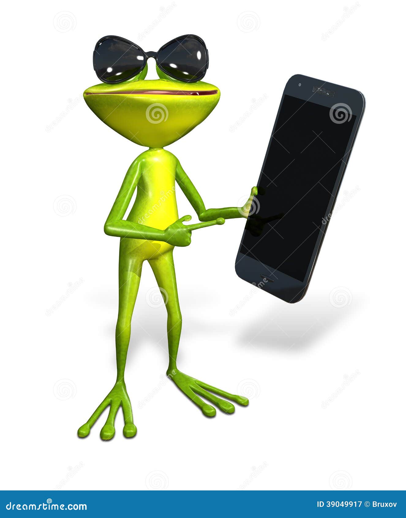 Frog with a smartphone stock illustration. Illustration of mobile ...