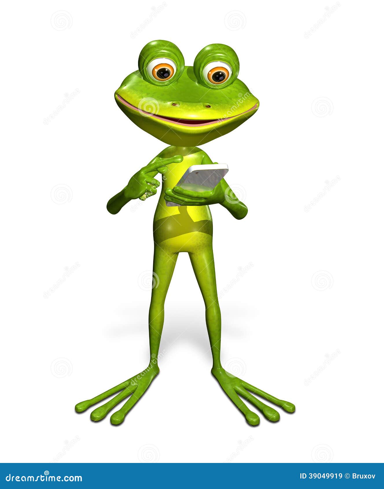 Frog with a smartphone stock illustration. Illustration of cell - 39049919
