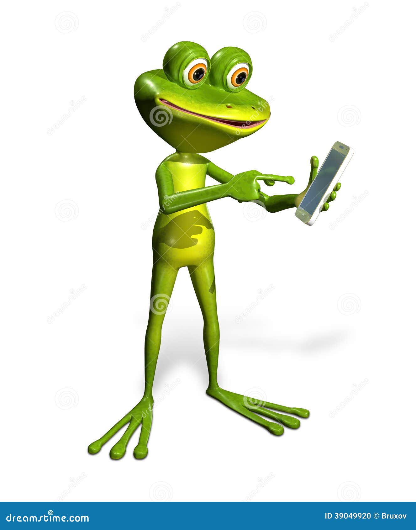 Frog with a smartphone stock illustration. Illustration of telephone ...