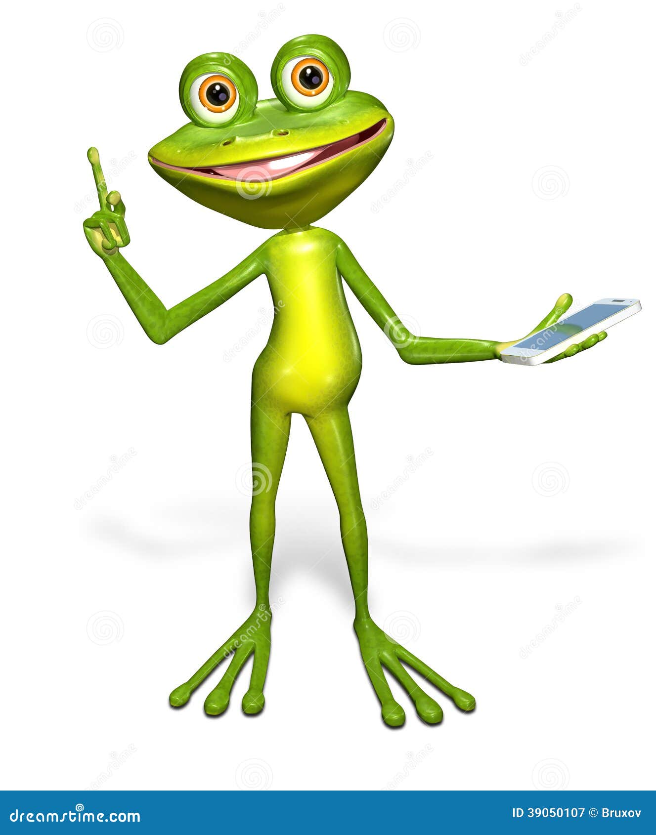 Frog with a smartphone stock illustration. Illustration of amphibious ...