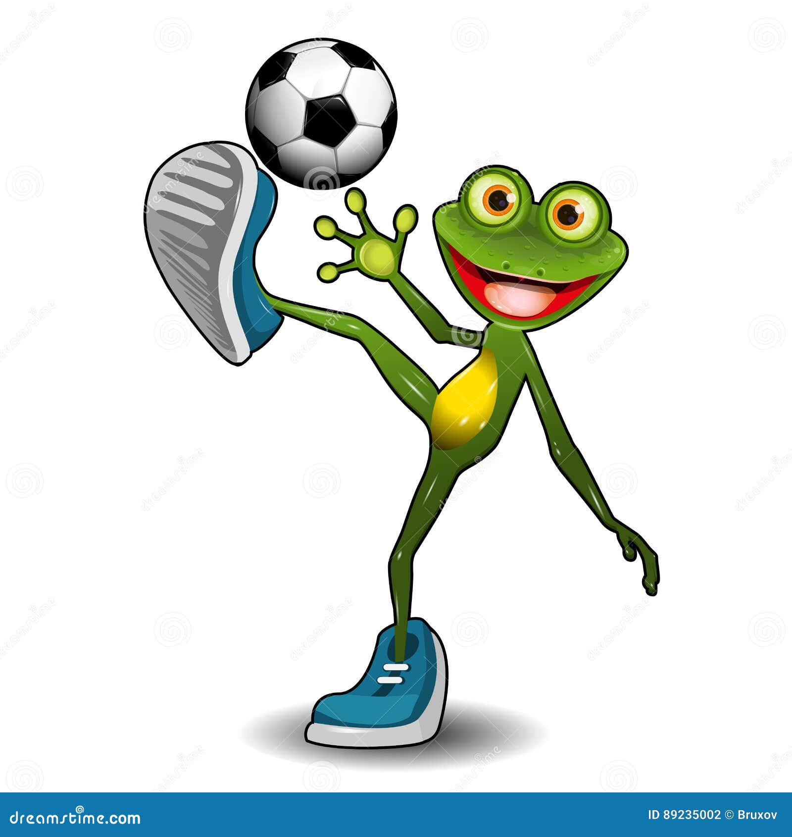 Frog with a Soccer Ball stock vector. Illustration of shape - 89235002