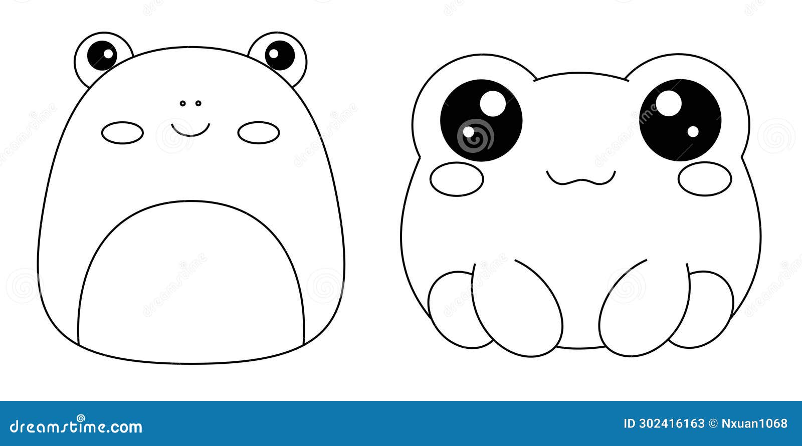 Cute Frogs Squishmallow Coloring Page Stock Vector - Illustration of ...