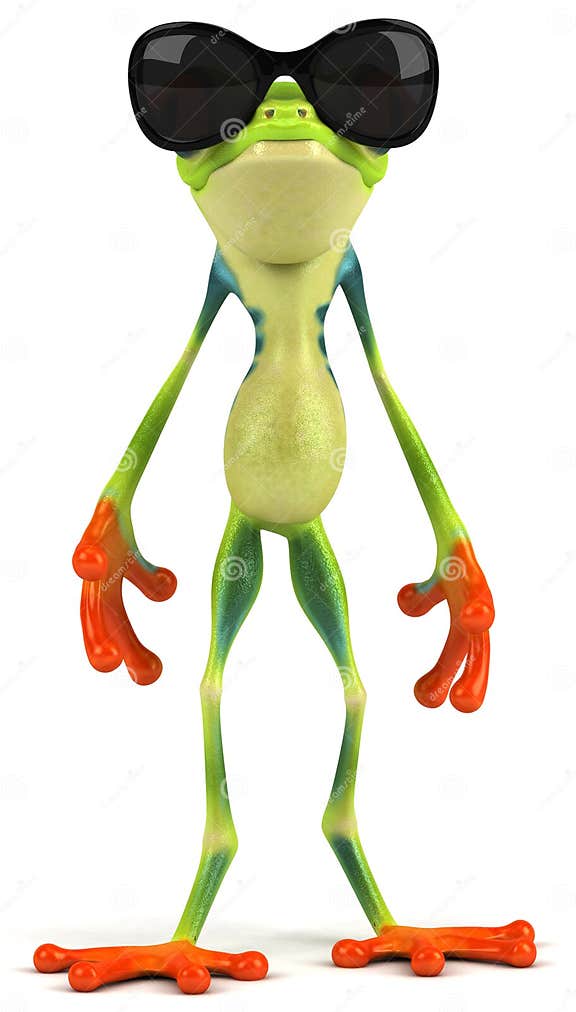 Frog with sunglasses stock illustration. Illustration of tropics - 14035003