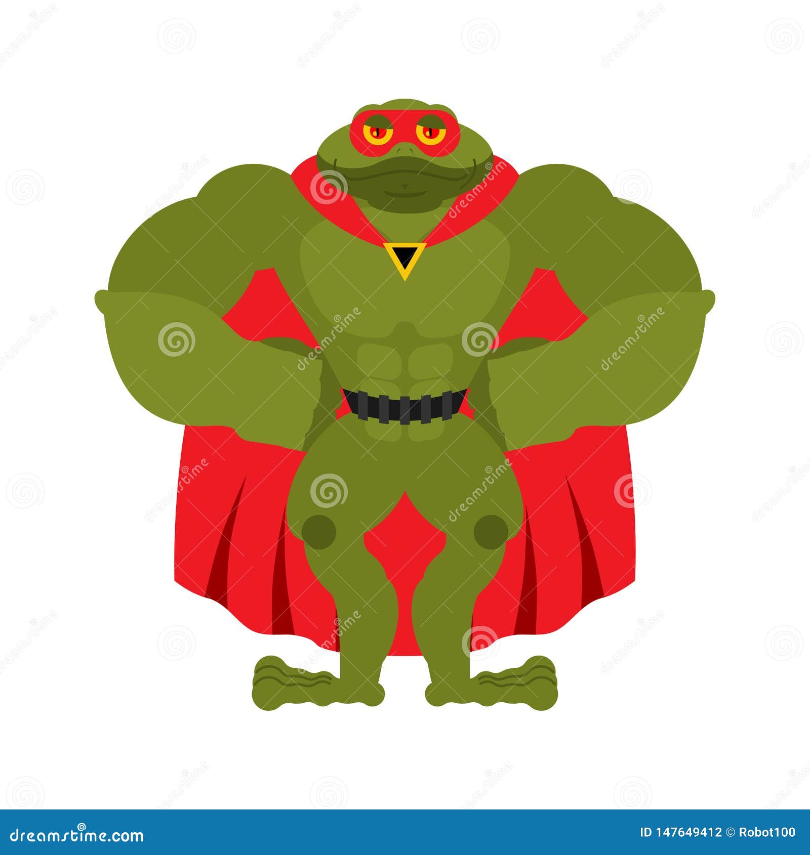 Frog Superhero. Super Toad in Mask and Raincoat Stock Vector ...