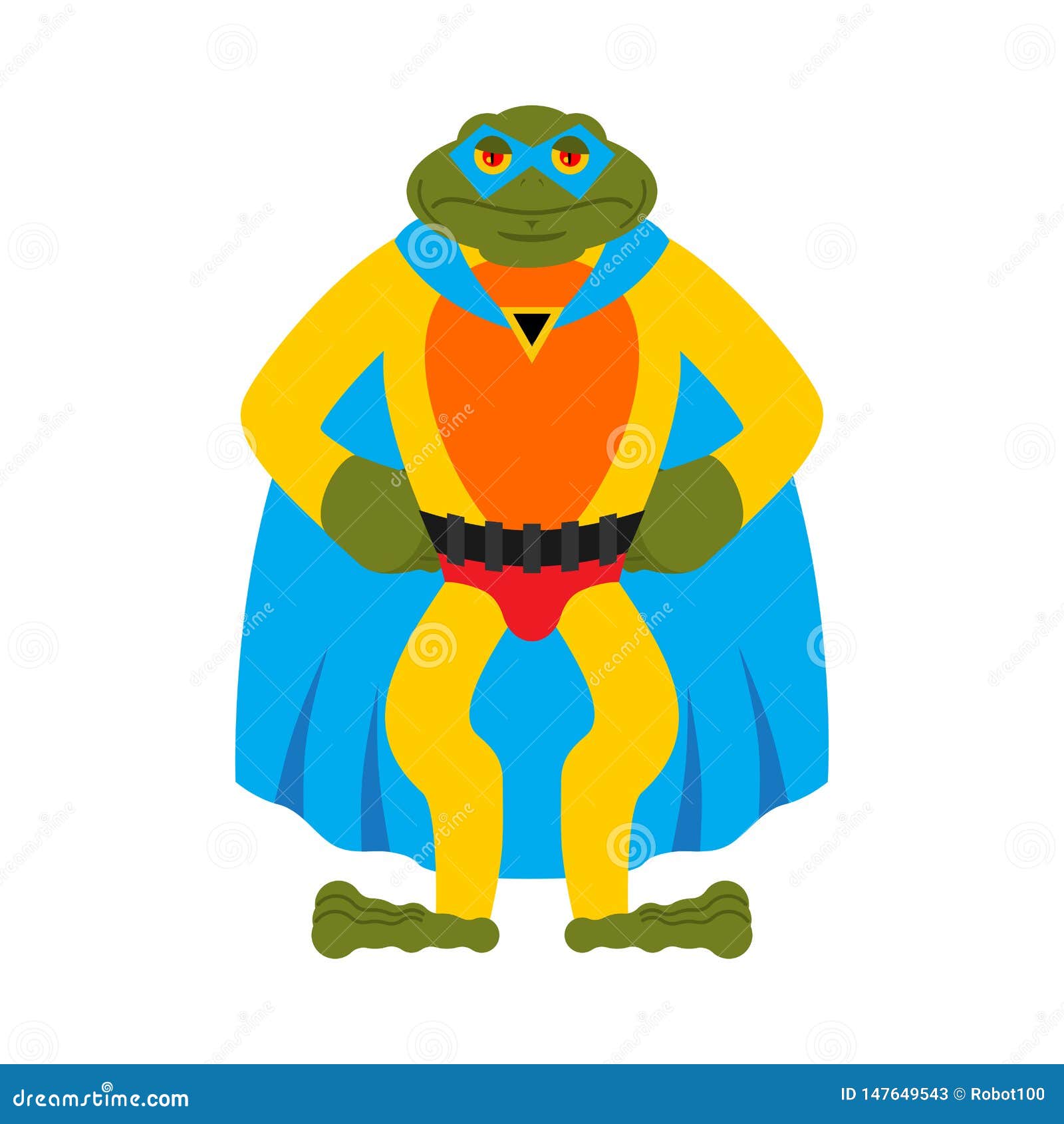 Strong Frog. Powerful Toad With Large Muscles. Amphibian Animal Vector ...