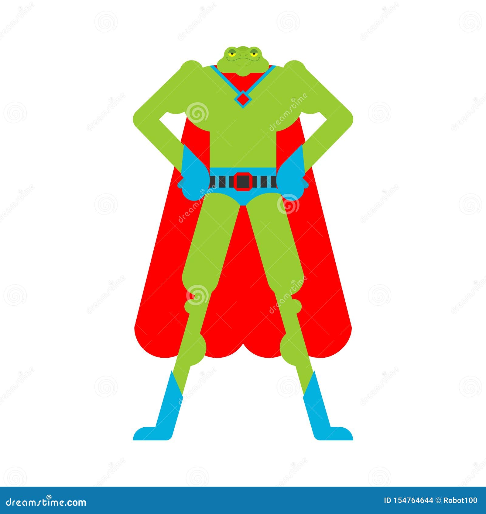Frog Superhero. Super Toad in Mask and Raincoat Stock Vector ...