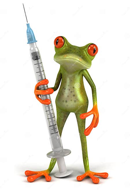 Frog with a syringe stock illustration. Illustration of tropics - 11679148