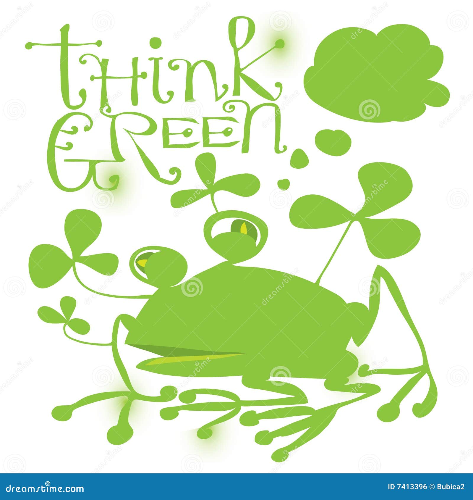 Frog with Think Green Title Stock Vector - Illustration of animal ...