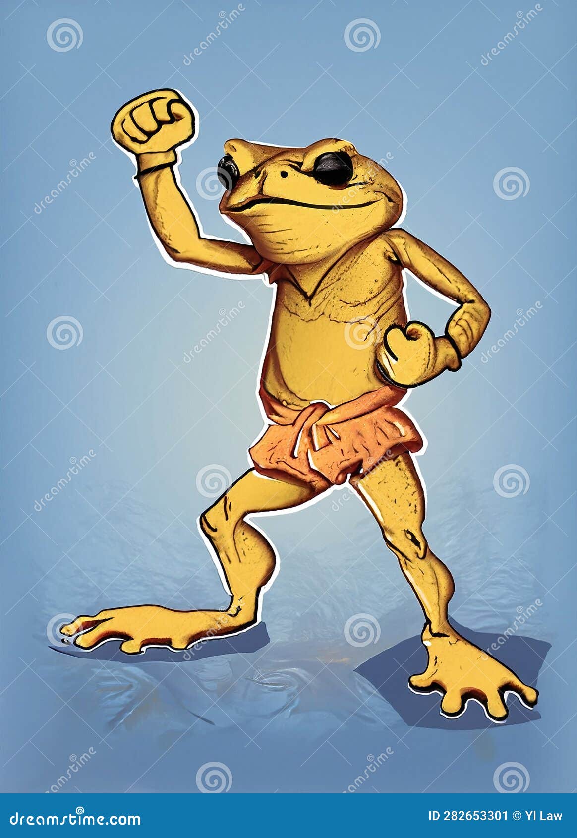 The Frog Toad Practicing Karate Stock Illustration - Illustration of ...