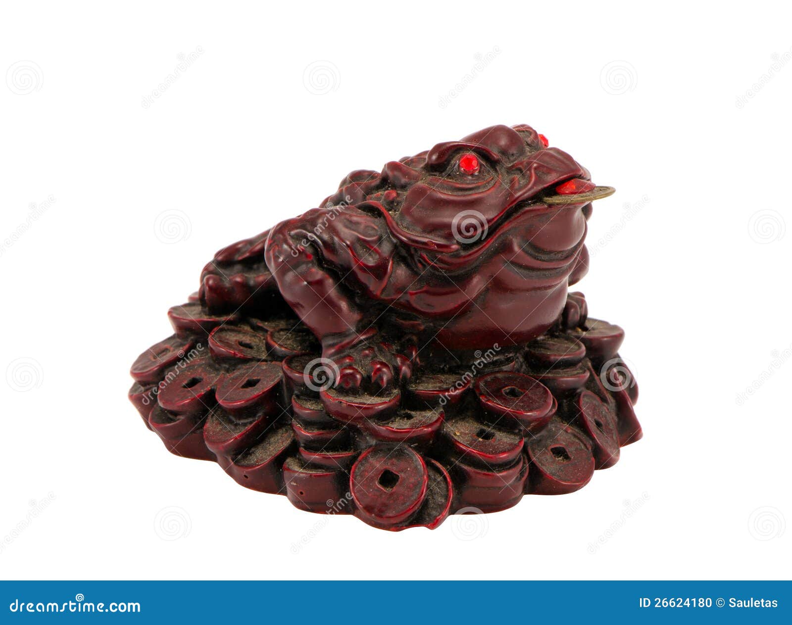 Frog Toad Wealth Coin in Mouth Isolated on White Stock Photo - Image of ...