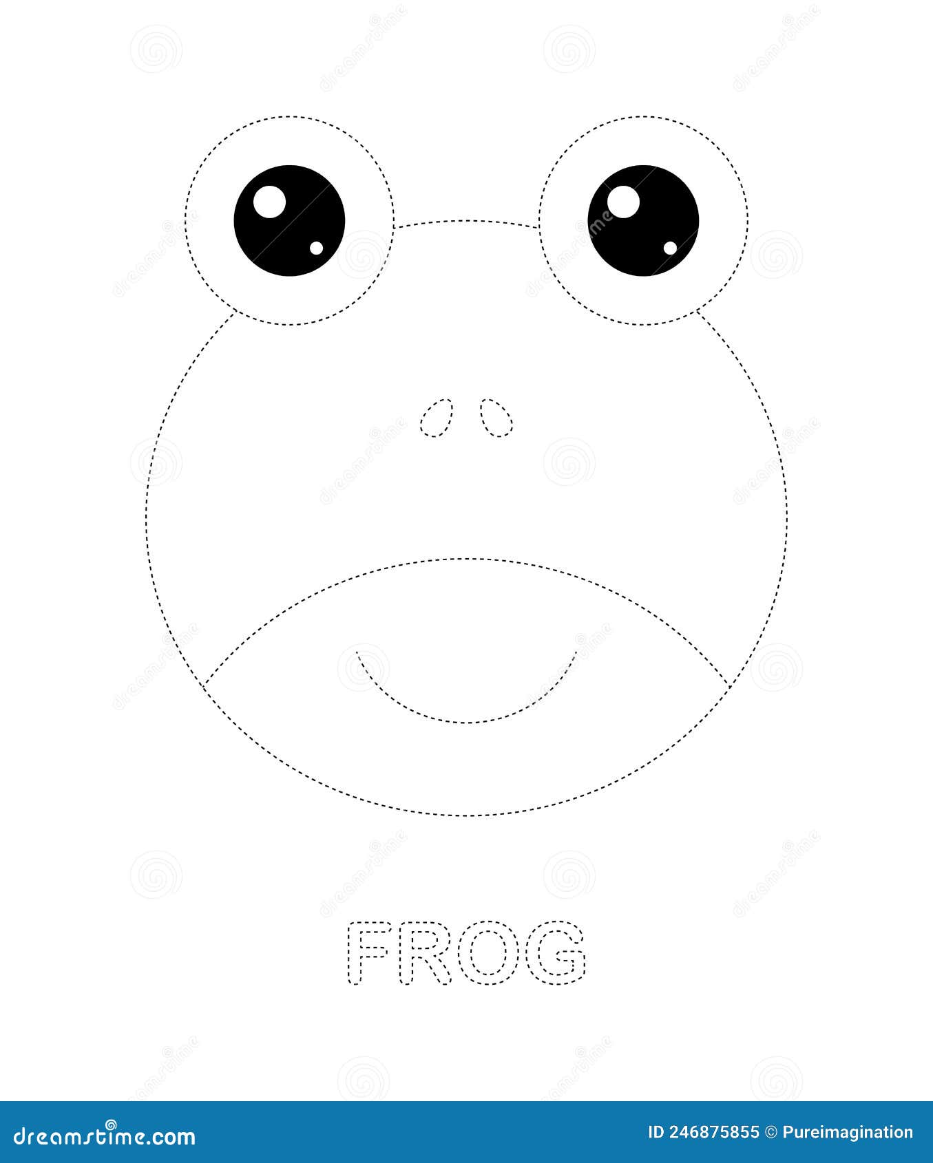 Frog Tracing Worksheet for Kids Stock Vector - Illustration of outline ...