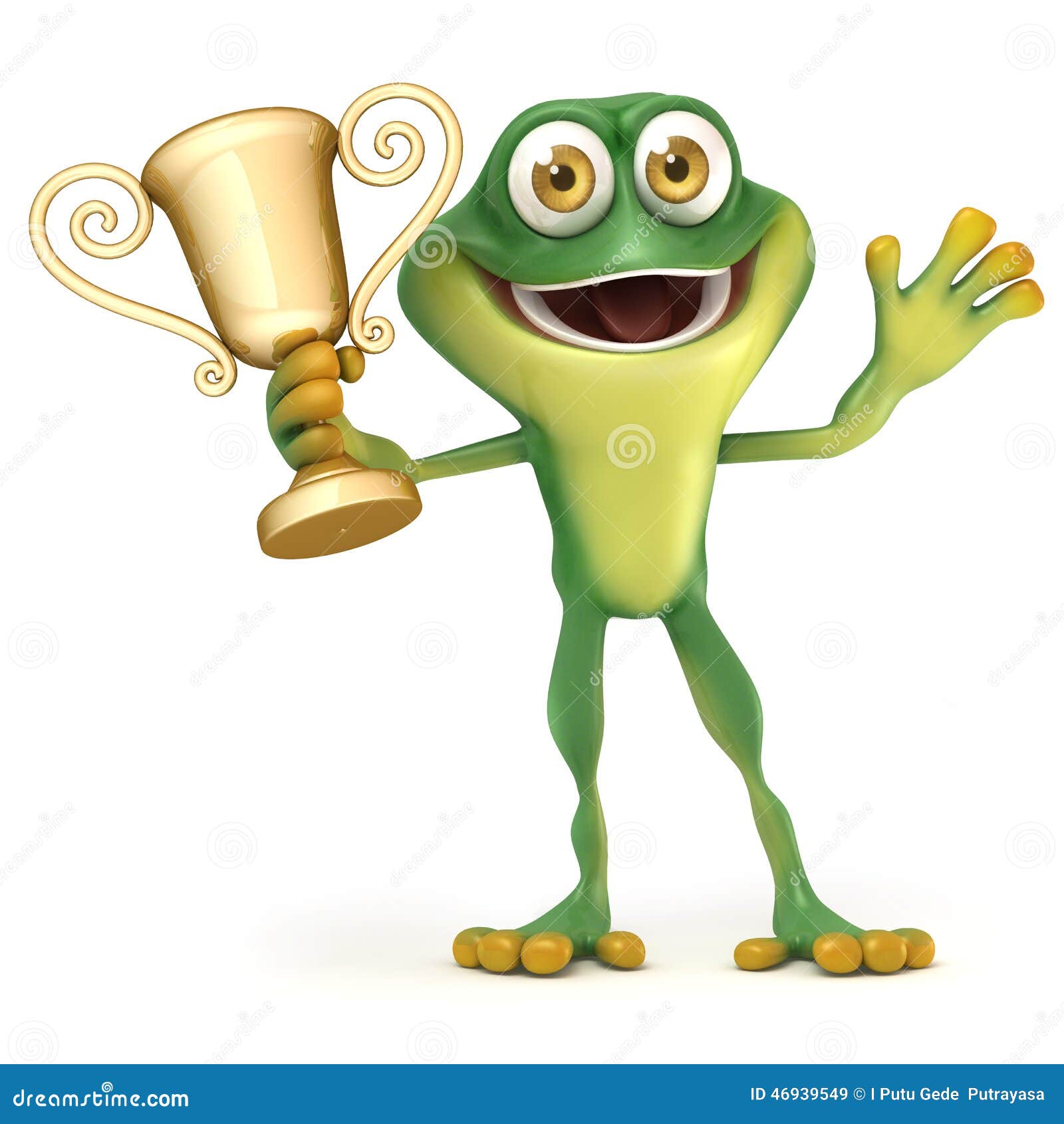 Frog With A Trophy Stock Photo | CartoonDealer.com #13491312