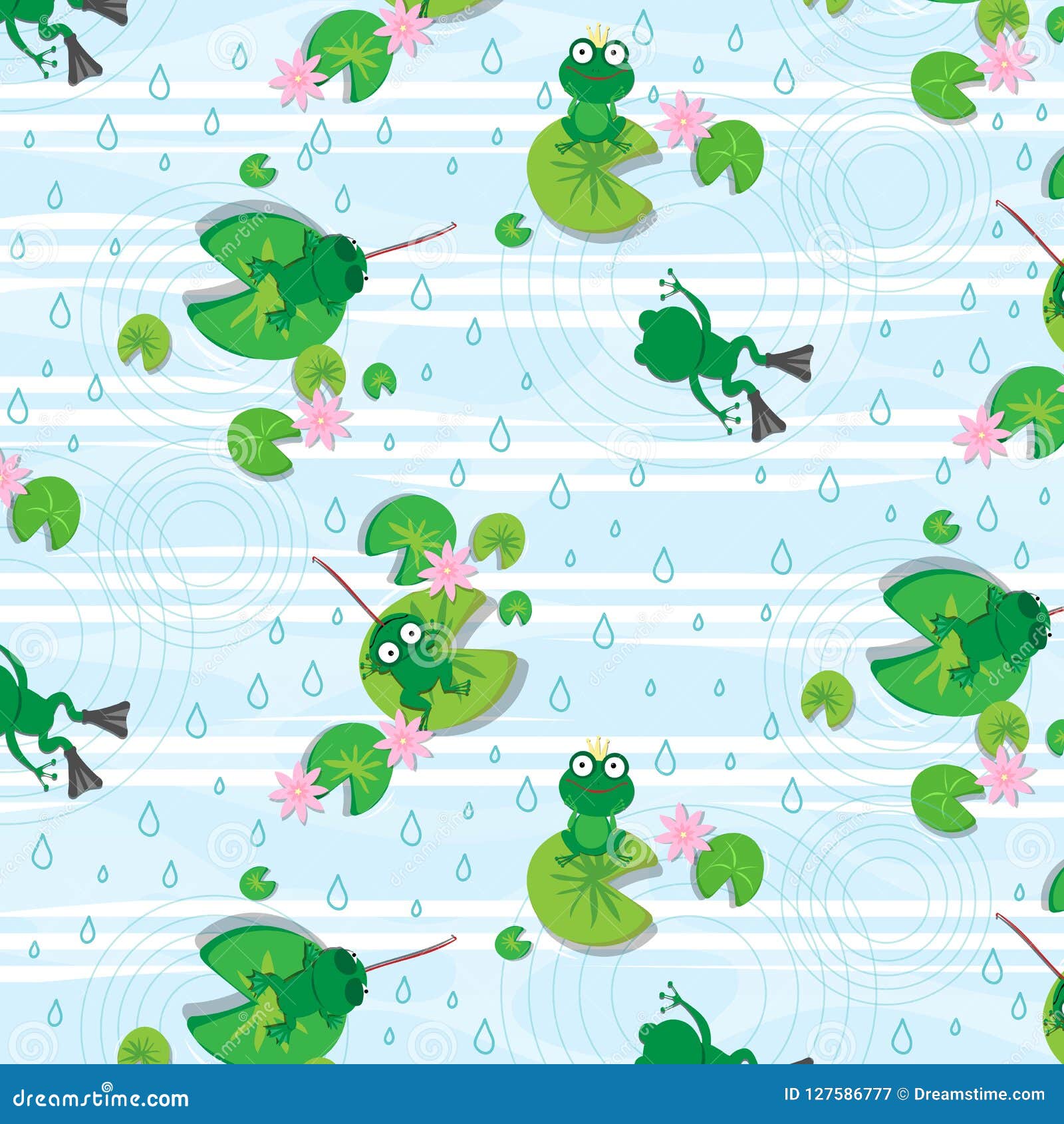 Frog seamless pattern stock illustration. Illustration of decor - 127586777