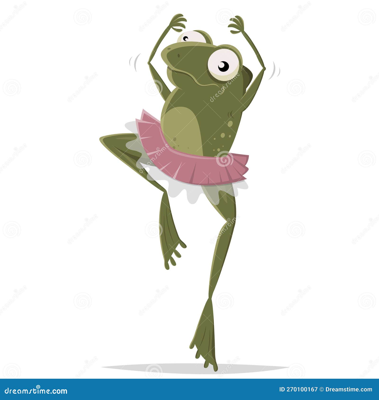 Cartoon Frog is Dancing Ballet Stock Illustration - Illustration of ...