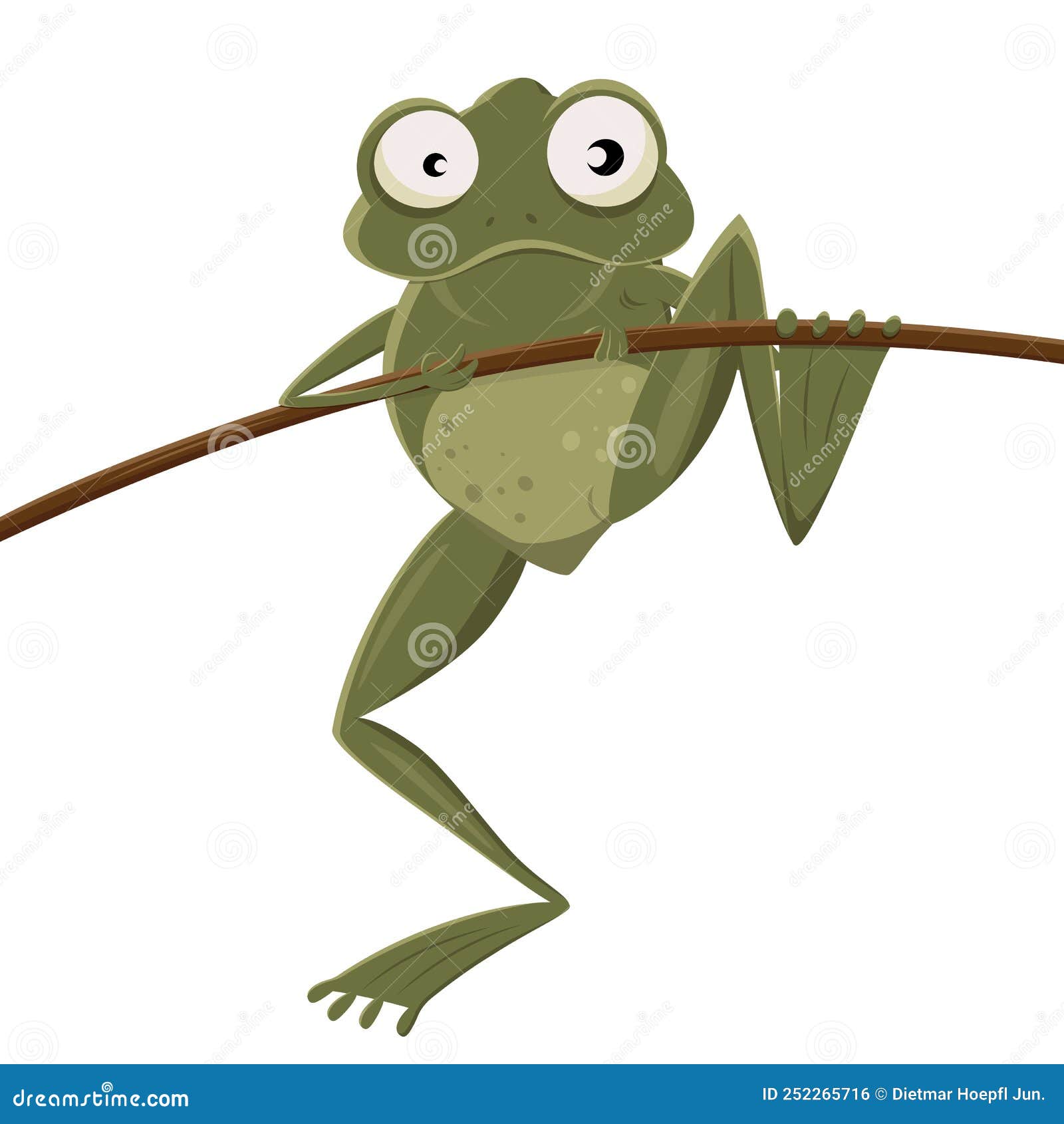 Funny Illustration of a Climbing Cartoon Frog Stock Vector ...
