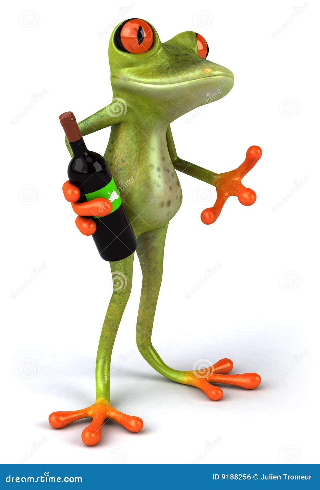 Frog with wine stock illustration. Illustration of wildlife - 9188256