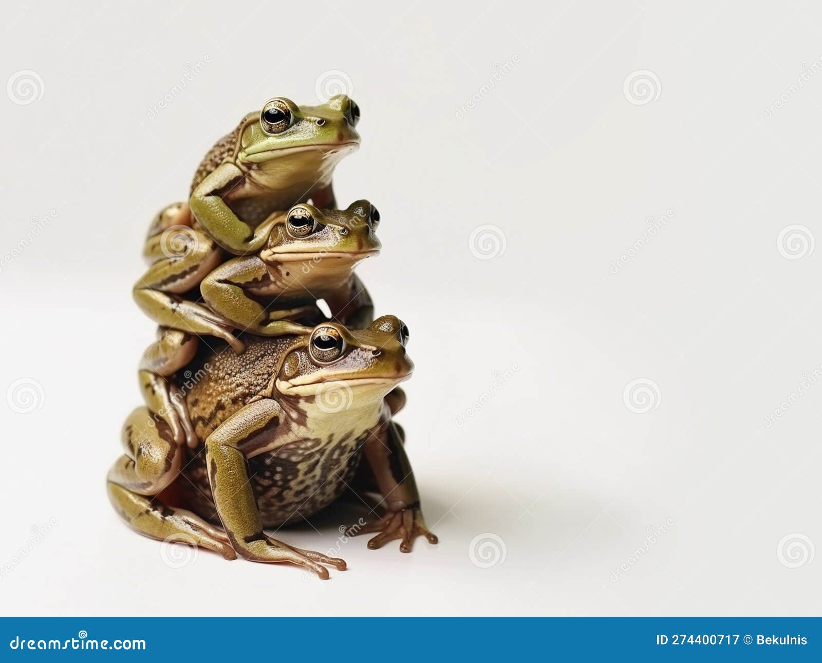 Froggy Tower: Three Frogs Sit Tall with a Blank Space for Your Text ...