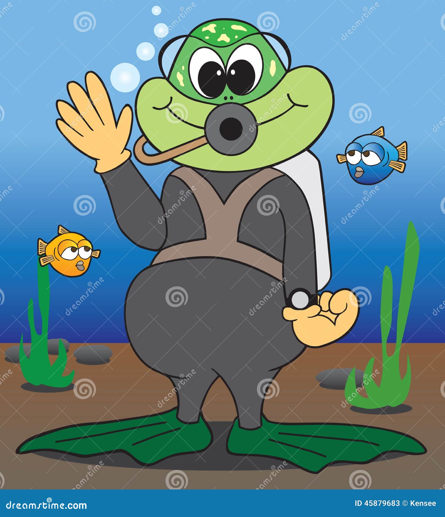 Frogman stock vector. Illustration of gear, amphibian - 45879683