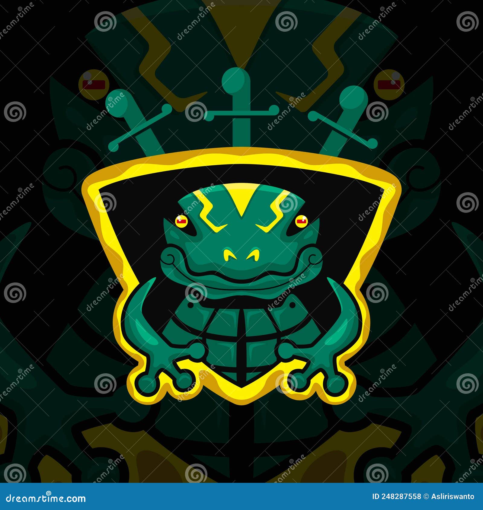 Strong Frog. Powerful Toad With Large Muscles. Amphibian Animal Vector ...