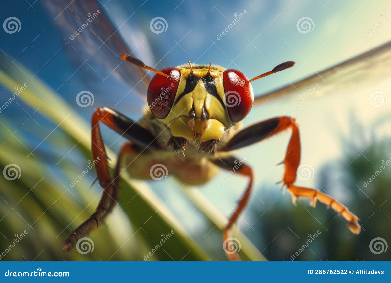 Frogs Eye View of a Fly Approaching, Ready To Catch Stock Photo - Image ...