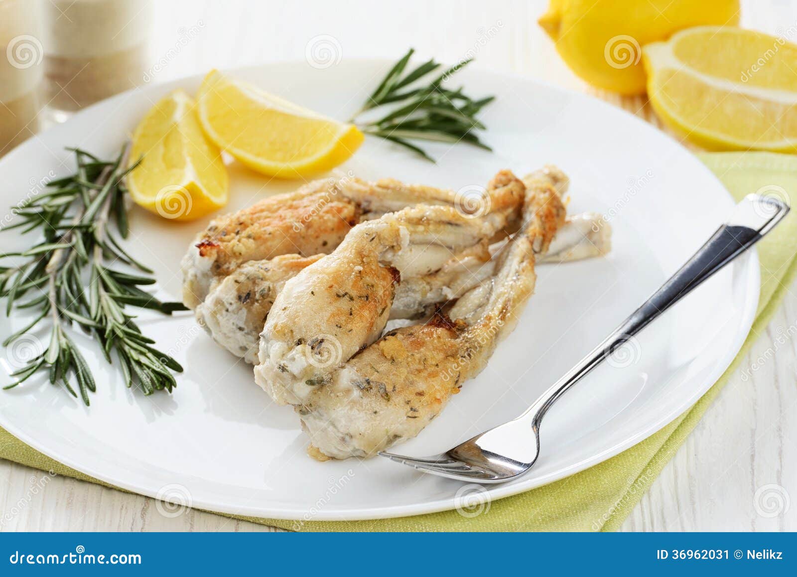Frogs Legs Fried In Garlic And Herb Butter Stock Image | CartoonDealer ...