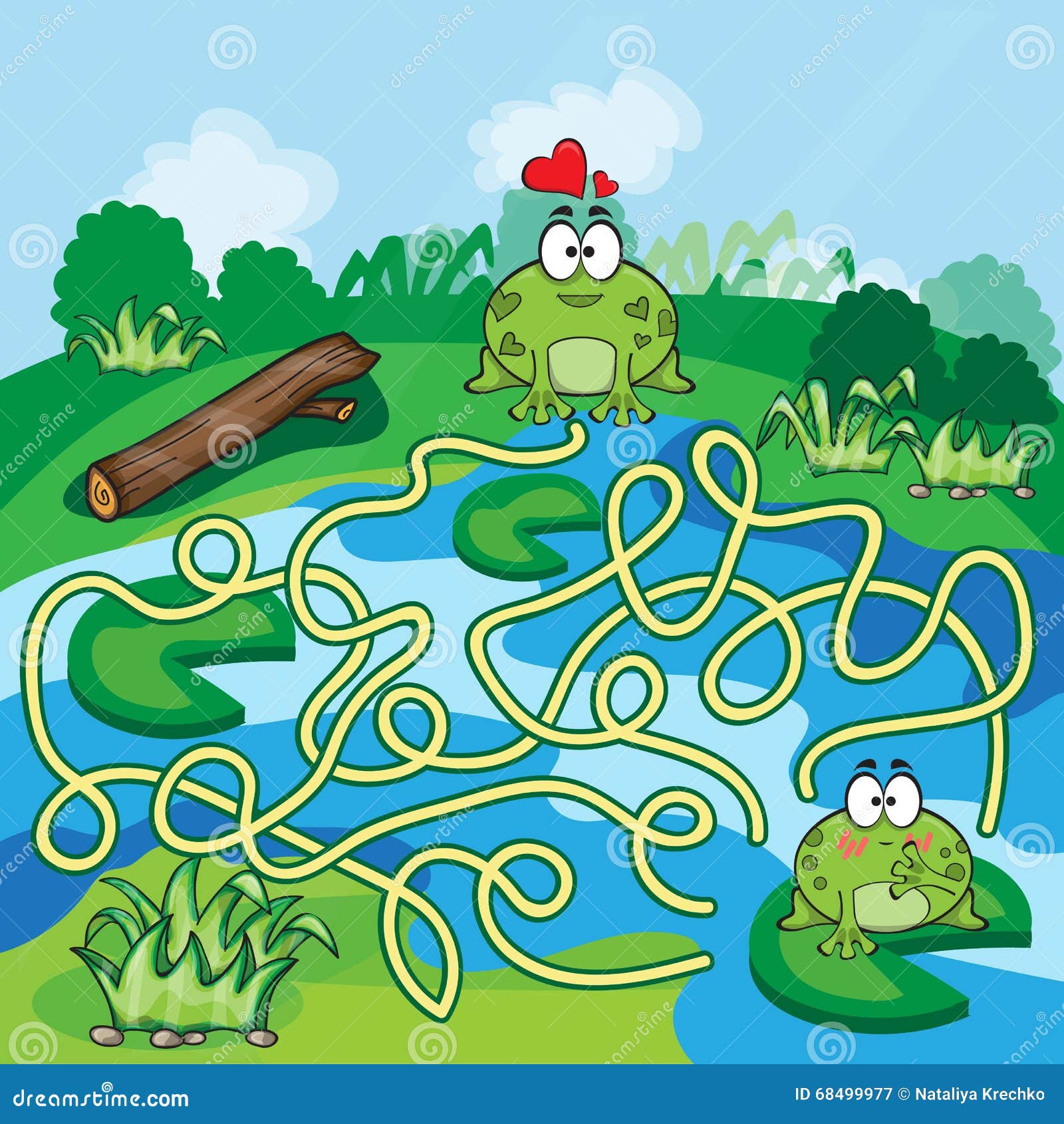 Frogs Maze Cartoon Vector | CartoonDealer.com #51794423