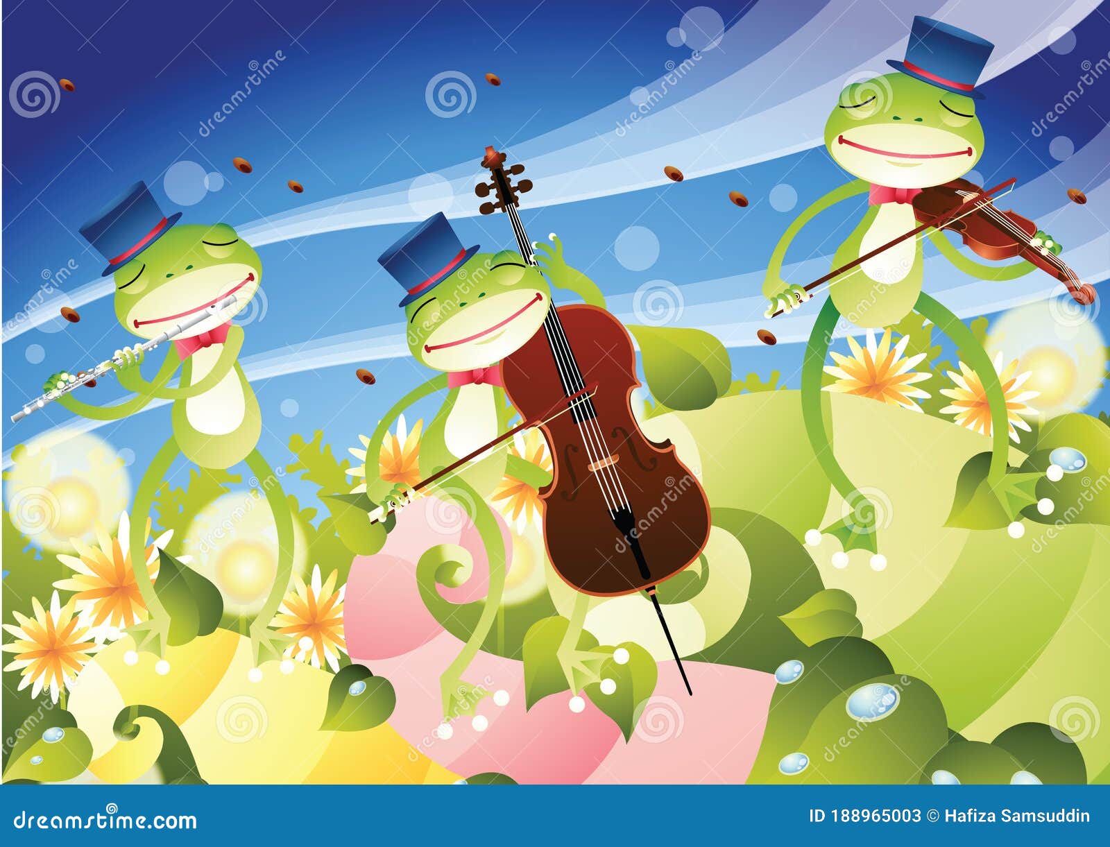 Frogs Playing In Bucket Full Of Water Coloring Page Cartoon Vector ...