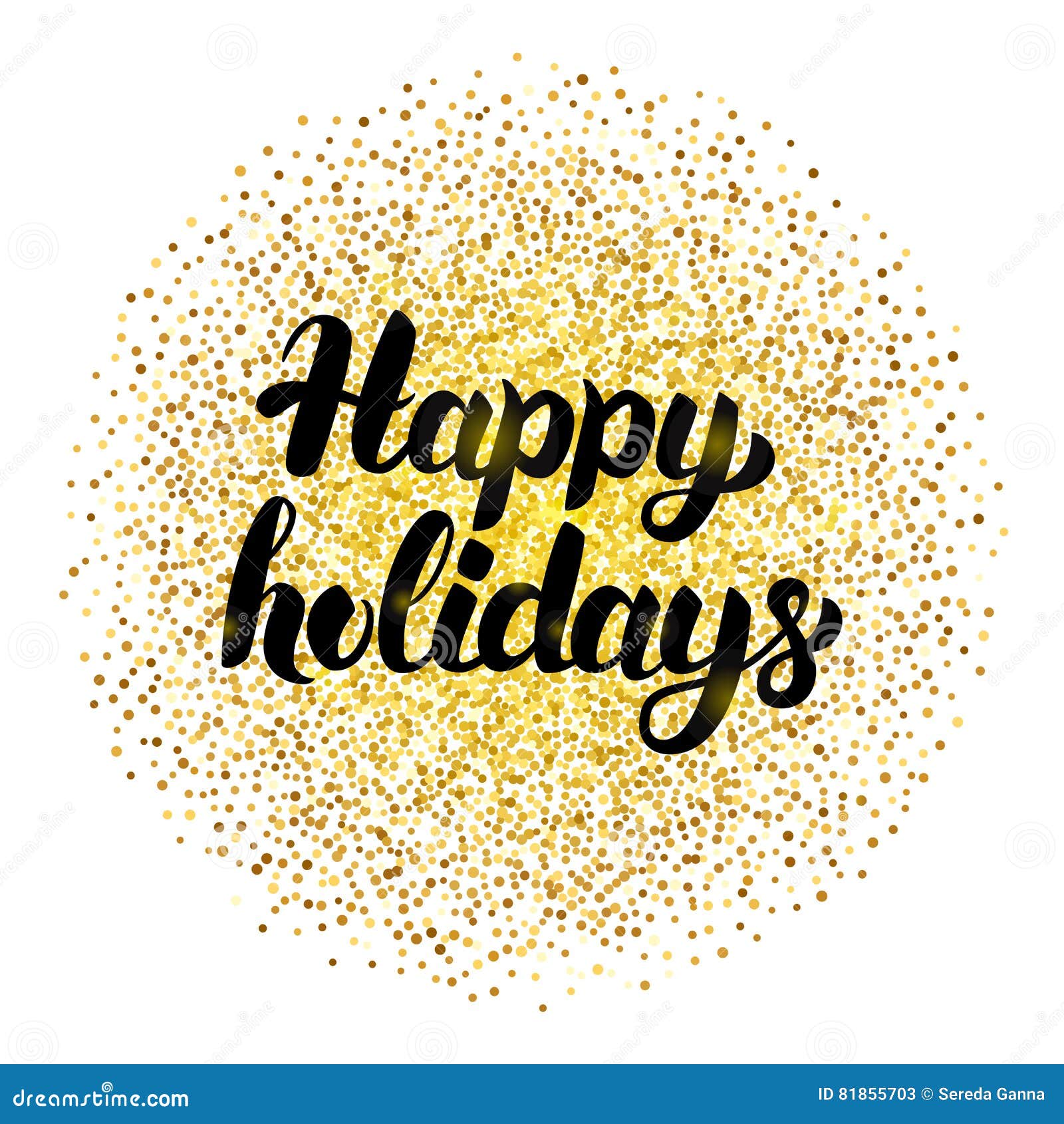 Frohe Feiertage, Beschriftend Mit Gold Vektor Abbildung - Illustration ...