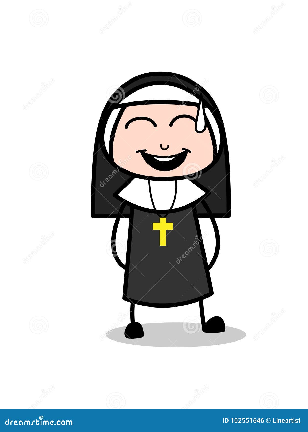 Frohe Karikatur-Nonne Laughing Face Vector Stock Abbildung ...